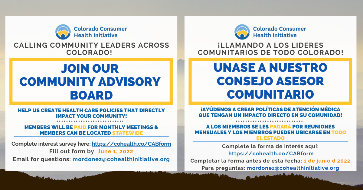 Community Advisory Board – Colorado Consumer Health Initiative